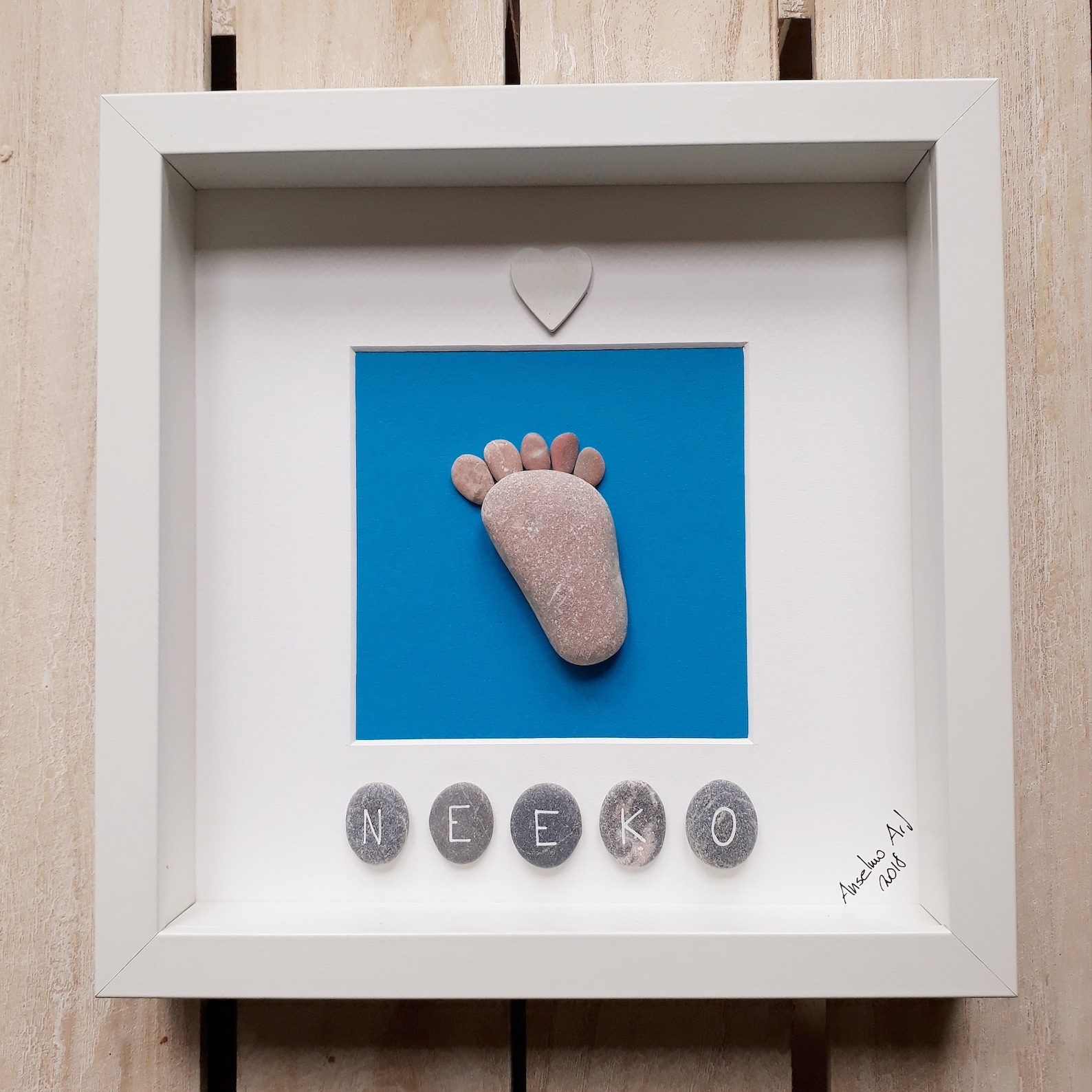 Baby Footprint New Baby Boy Pebble Art New Baby Foot Pebble - Etsy