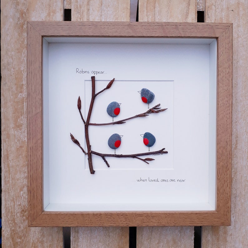 Robins Pebble Picture, Grief and Mourning Pebble, Family Loss, Robin ...
