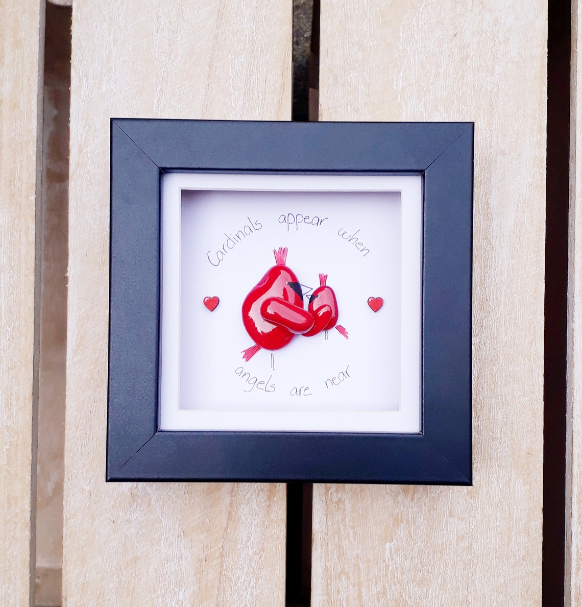 Cardinal pebble picture Grief and mourning pebble Family | Etsy