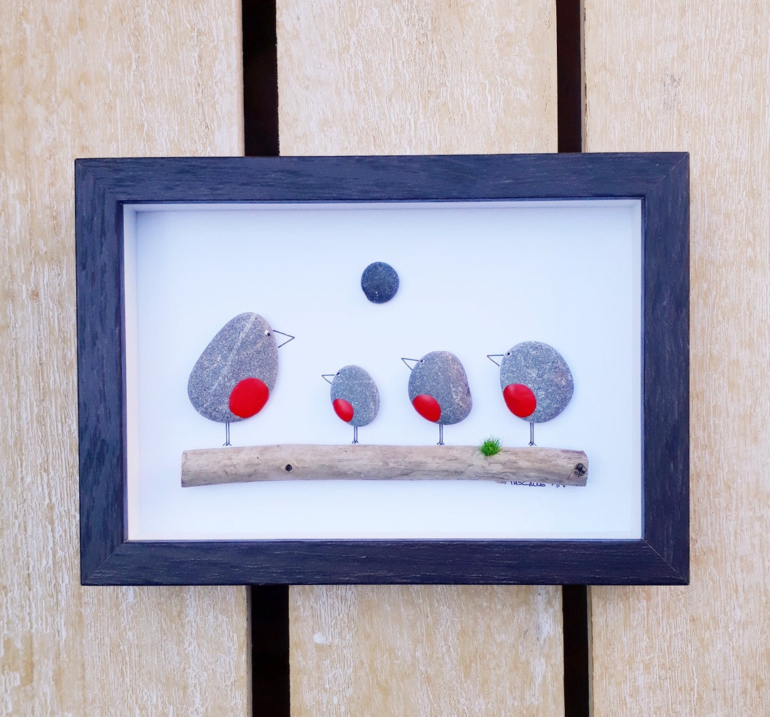Robins Pebble Picture, Robins Family Present, Robin Birthday Gift ...