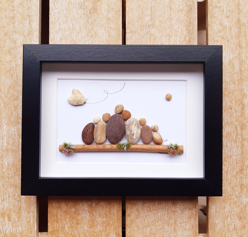 Pebble Art Family of Five, Pebble Art Family of 5 With Dog, Pebble Art ...