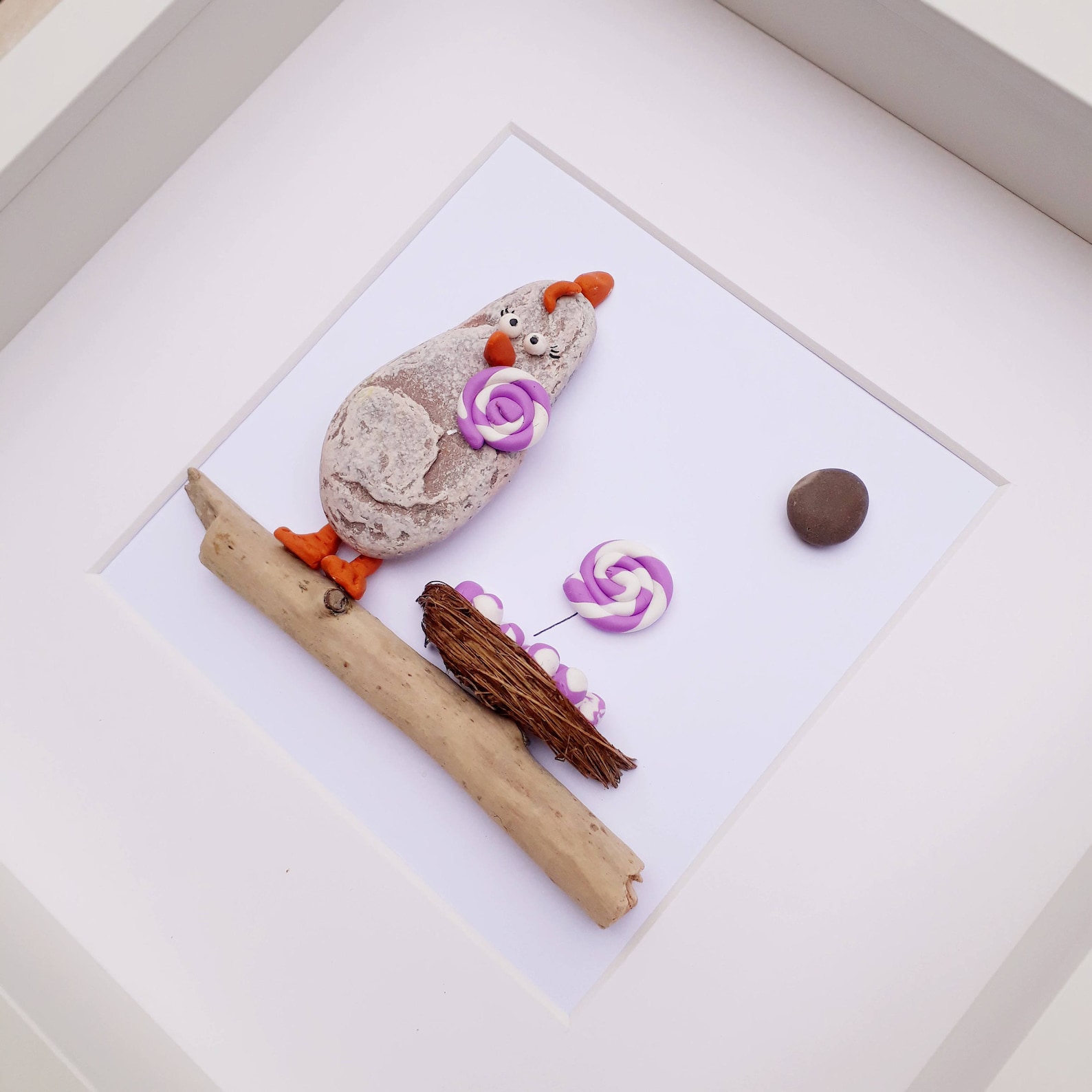 Chicken Pebble Picture Framed Pebble Art Easter Gift Hen - Etsy