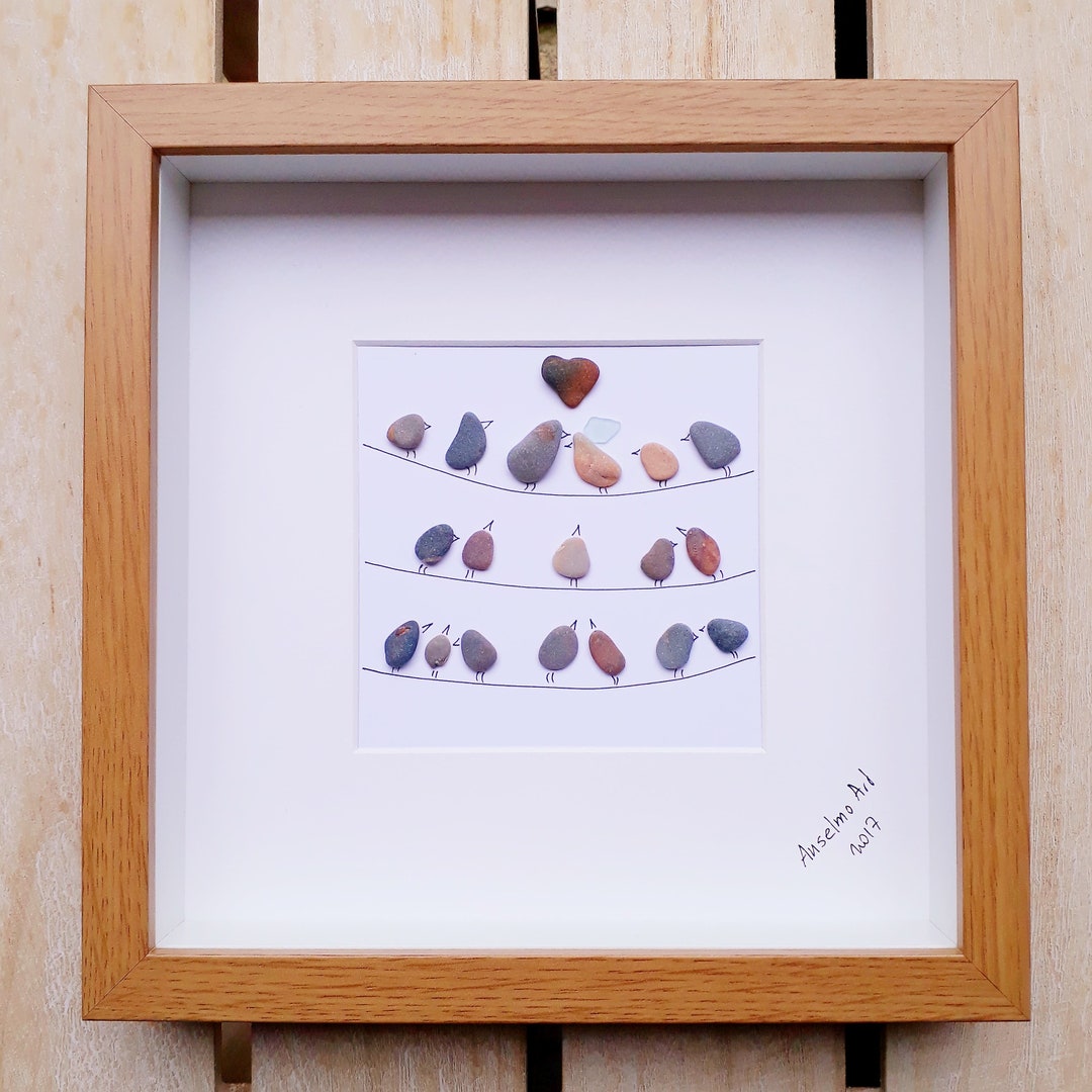 Wedding Gift, Wedding Pebble Art Frame, Pebble Art, Pebble Picture ...