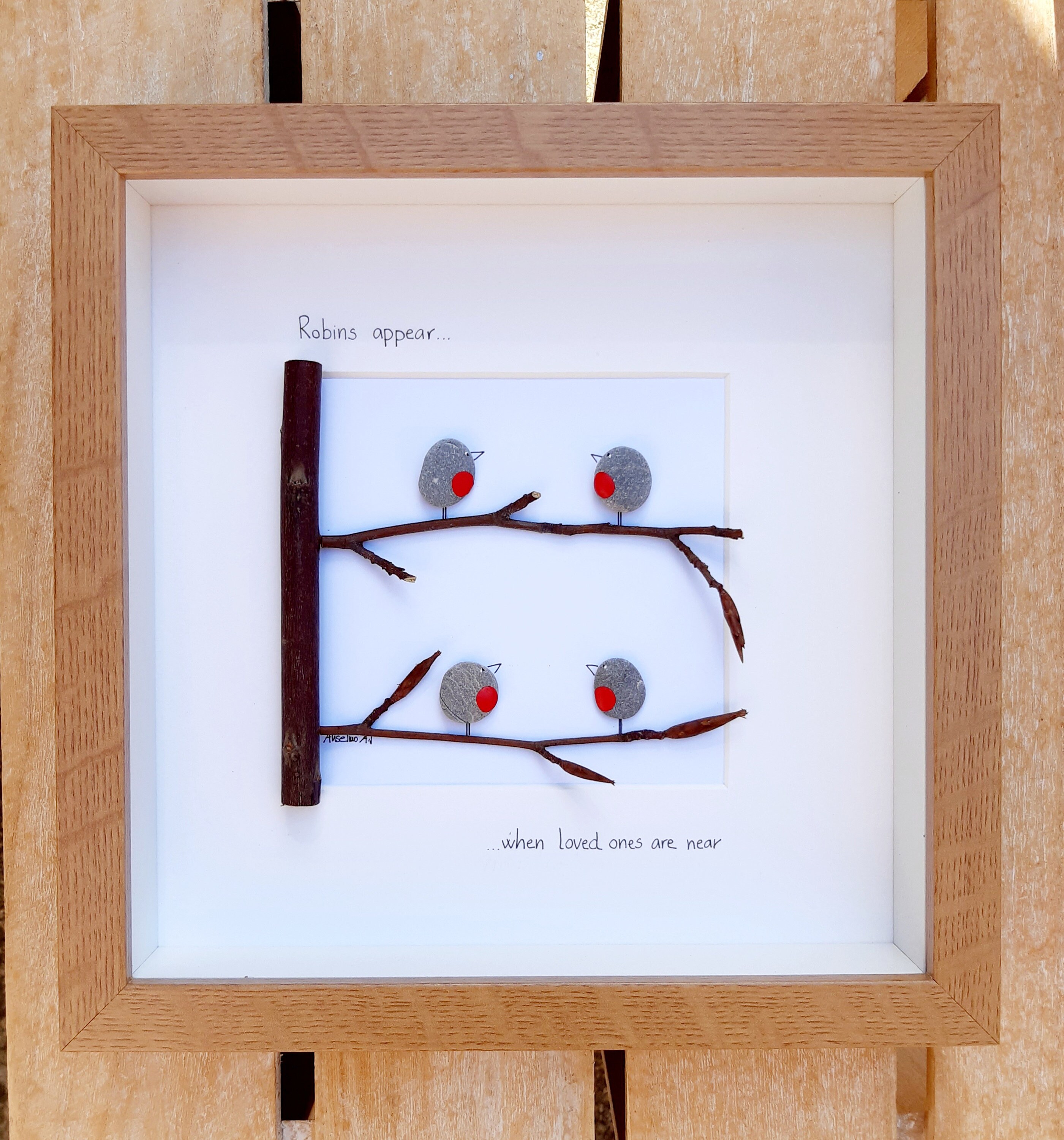 Robins Pebble Picture, Grief and Mourning Pebble, Family Loss, Robin ...