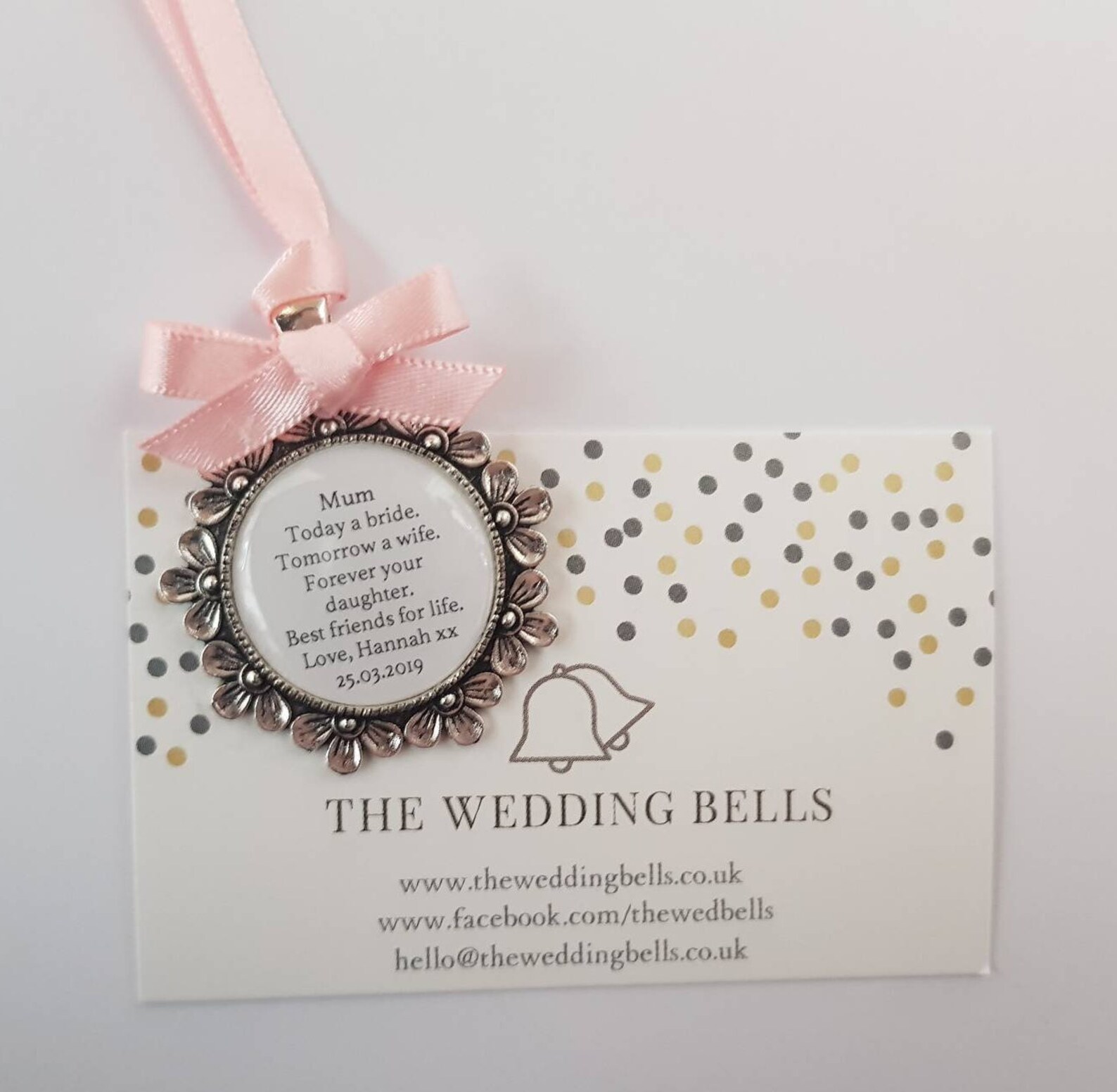 Mother of the Bride Bouquet Charm Keepsake Gift Personalised 8 - Etsy