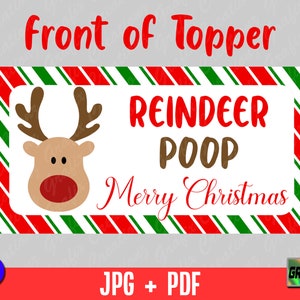 Reindeer Poop Treat Bag Topper Printable, Christmas Stocking Stuffer ...