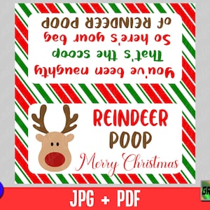 Reindeer Poop Treat Bag Topper Printable, Christmas Stocking Stuffer ...