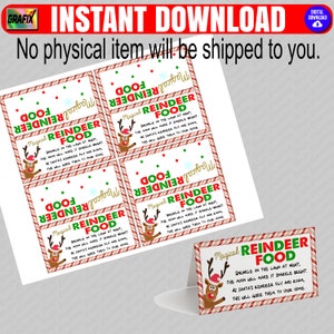 Magic Reindeer Food Treat Bag Topper Printable, Christmas Classroom ...