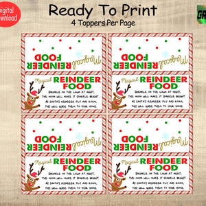Magic Reindeer Food Treat Bag Topper Printable Instant Download - Etsy