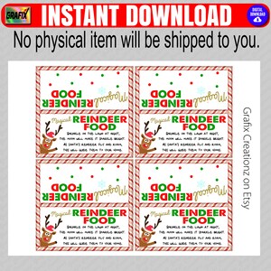 Magic Reindeer Food Treat Bag Topper Printable Christmas - Etsy