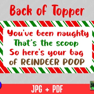 Reindeer Poop Treat Bag Topper Printable, Christmas Stocking Stuffer ...