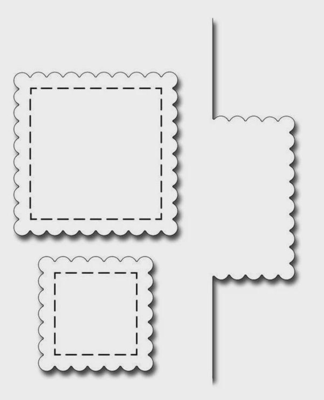Frantic Stamper Precision Die - Bump Card Scalloped Square - Etsy