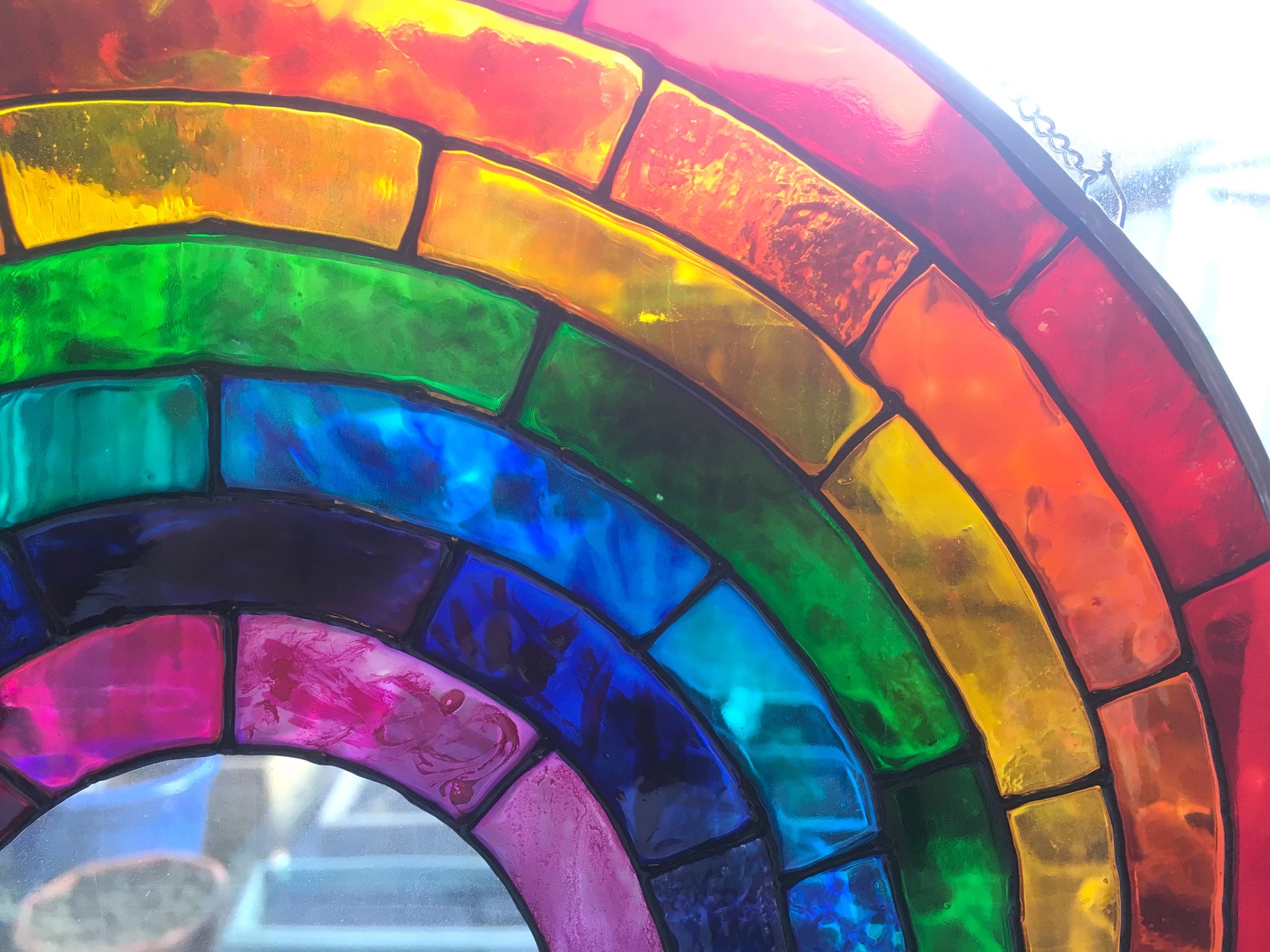 Rainbow Stained Glass Window Suncatcher Gift Rainbow Bridge LGBTQ Pride ...