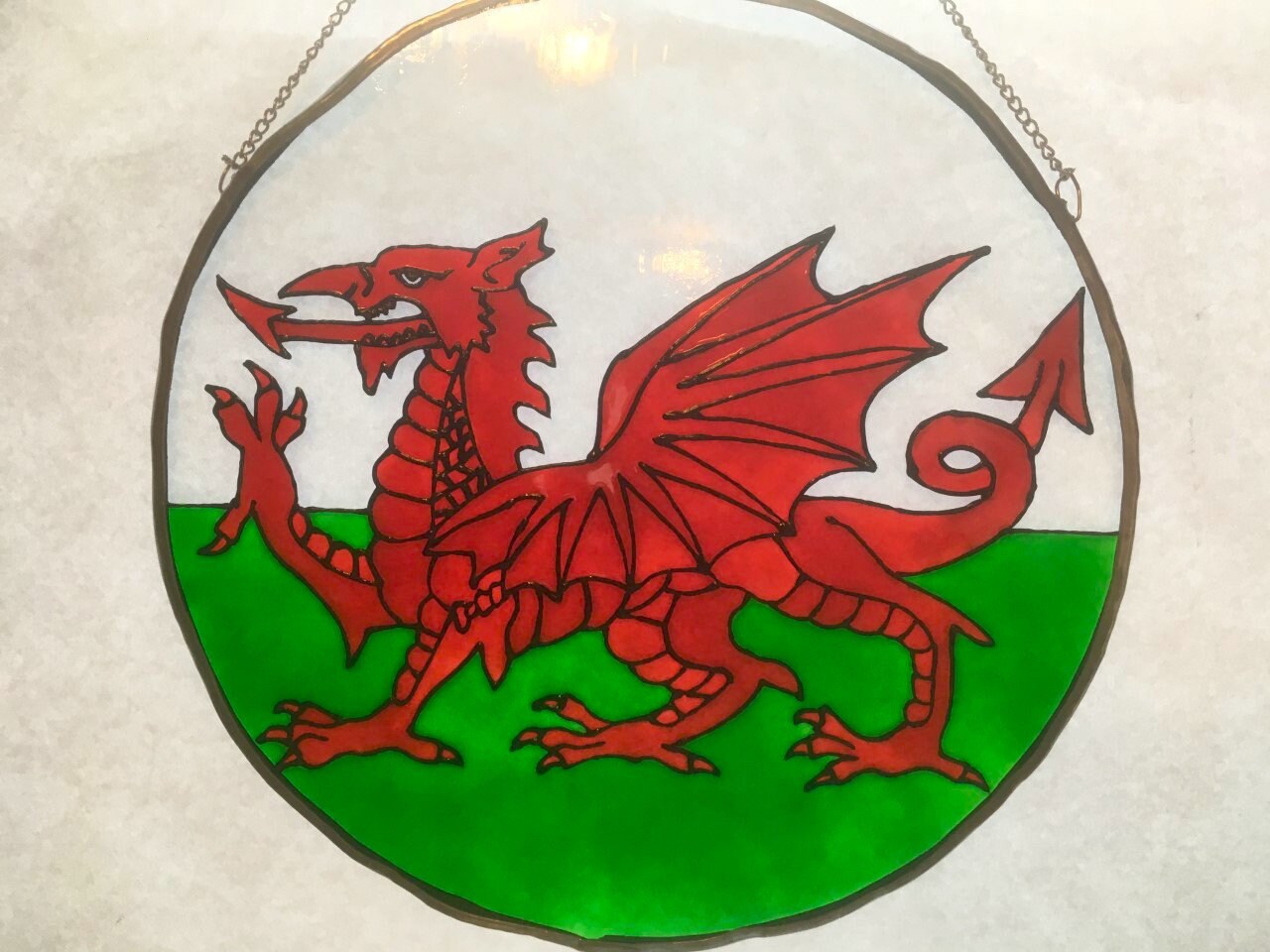 Welsh Dragon Stained Glass Suncatcher – Wales Flag, Rugby Fan Gift - Etsy
