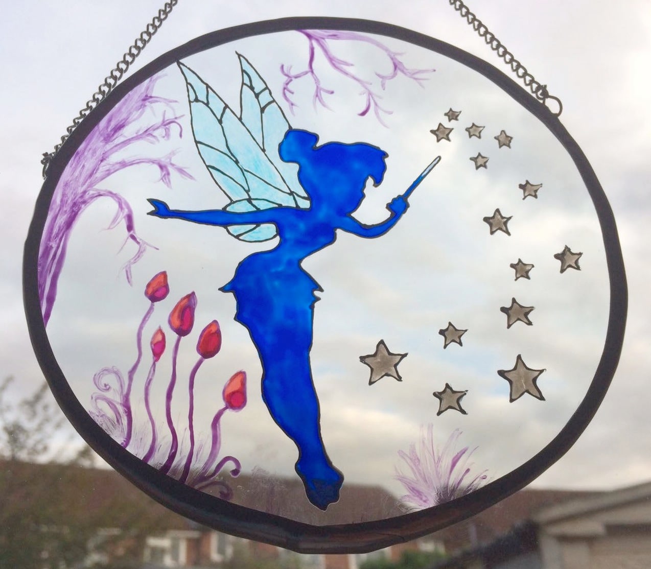 Tinkerbell Fairy Disney Stained Glass Suncatcher Christmas Teacher Gift ...