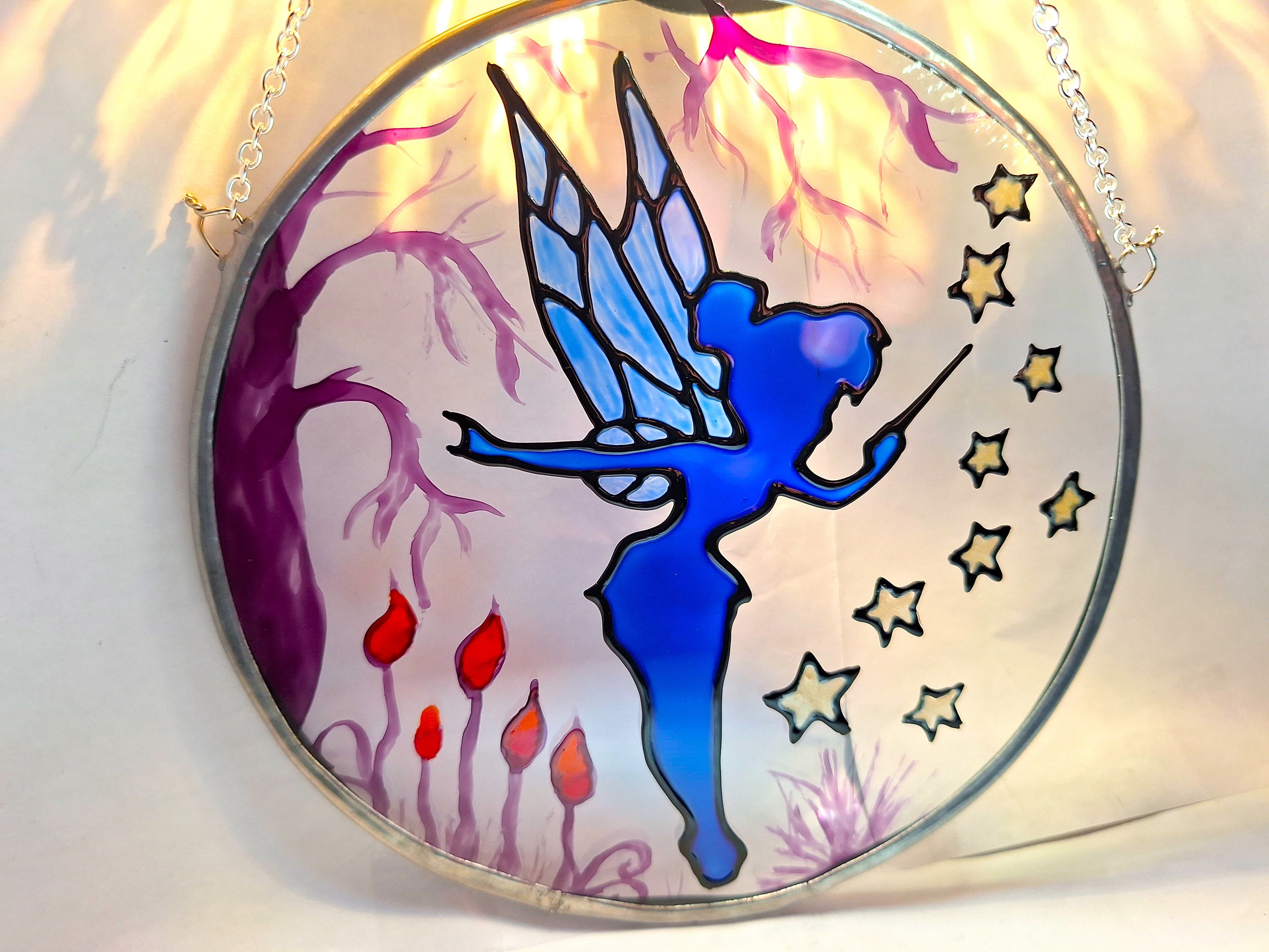 Tinkerbell Fairy Disney Stained Glass Suncatcher Christmas Teacher Gift ...