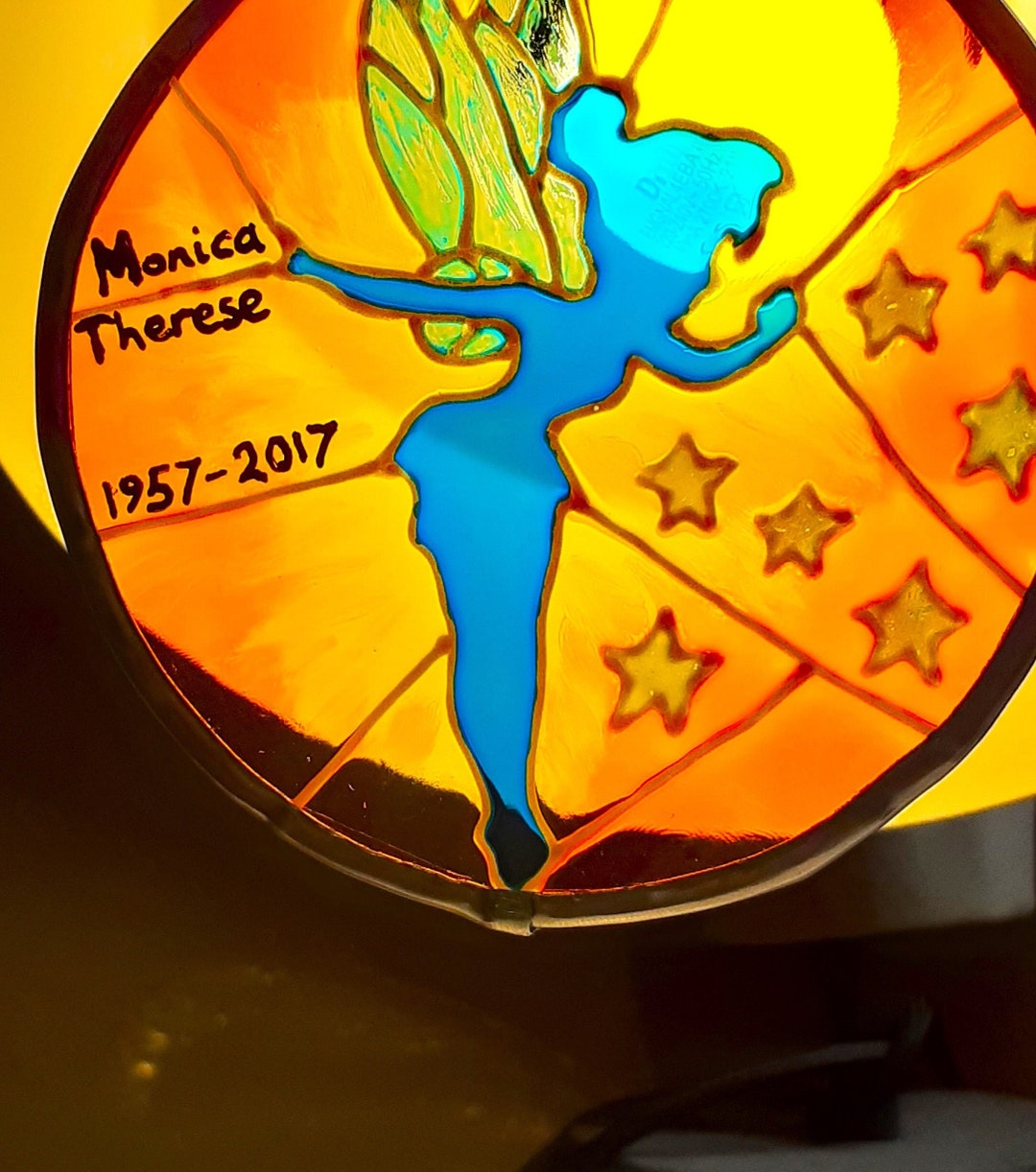 Tinkerbell Fairy Disney Inspired Princess, Stained Glass Gift Rainbow ...