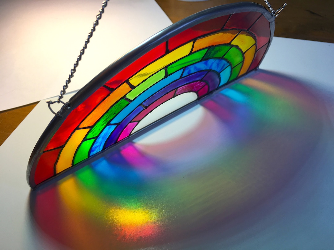 Hand Painted Rainbow Stained Glass Suncatcher – LGBTQ Pride, Memorial ...