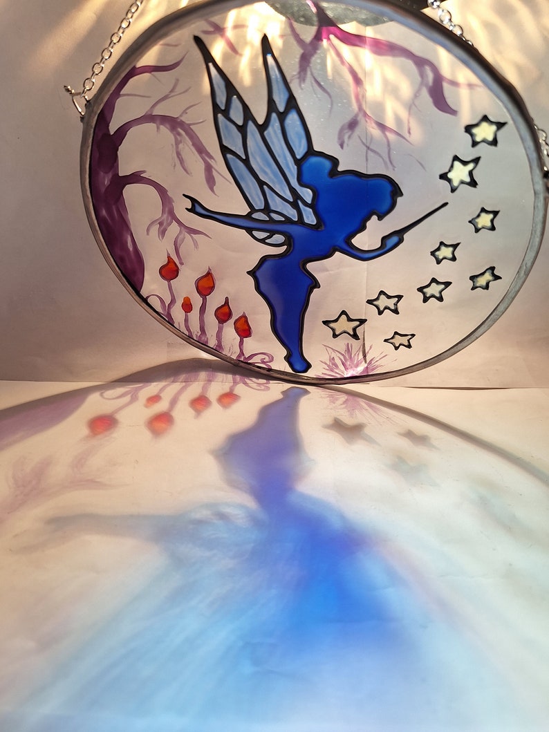 Tinkerbell Stained Glass Suncatcher, Peter Pan Silhouette, Fairy Window ...