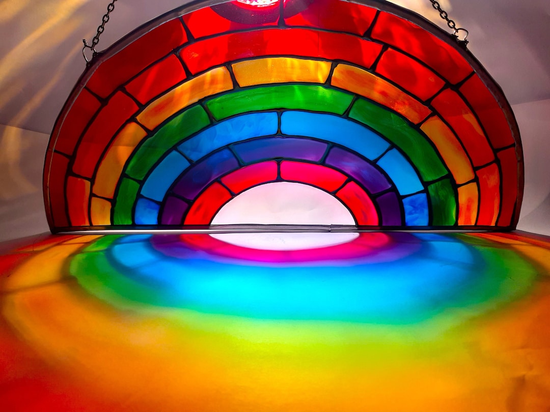 Rainbow Stained Glass Window Suncatcher Gift - Rainbow Bridge - LGBTQ ...
