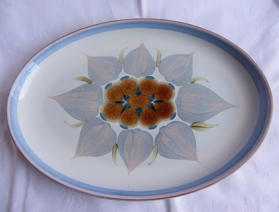 Vintage CHATSWORTH Pattern Denby Hand Painted Oval Serving - Etsy