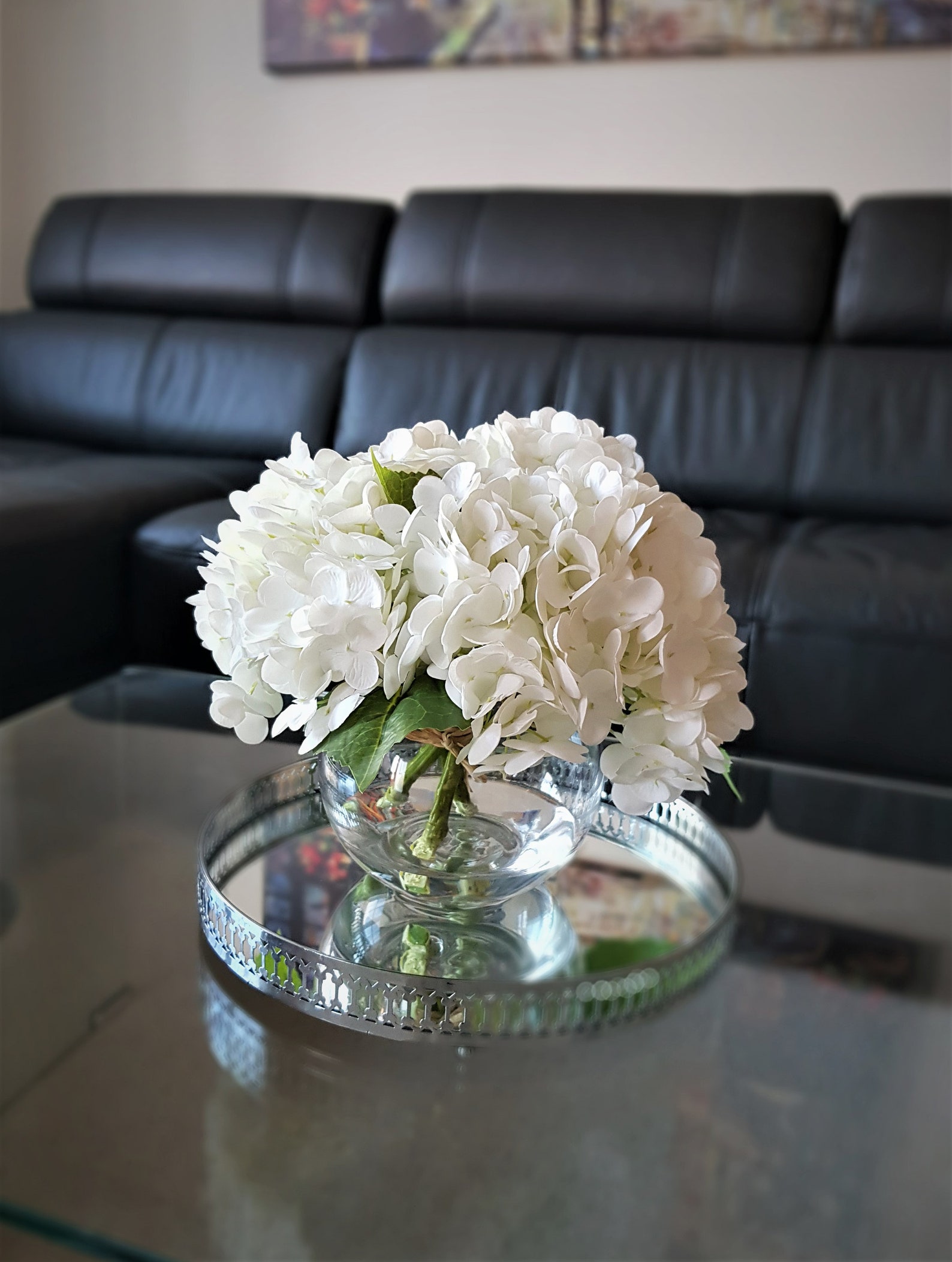 Faux Hydrangea Arrangement | Wedding Centerpiece | Real Touch Flowers ...