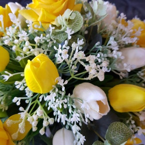 Real Touch Rose Arrangement Faux Rose Arrangement Silk Flower Vase ...