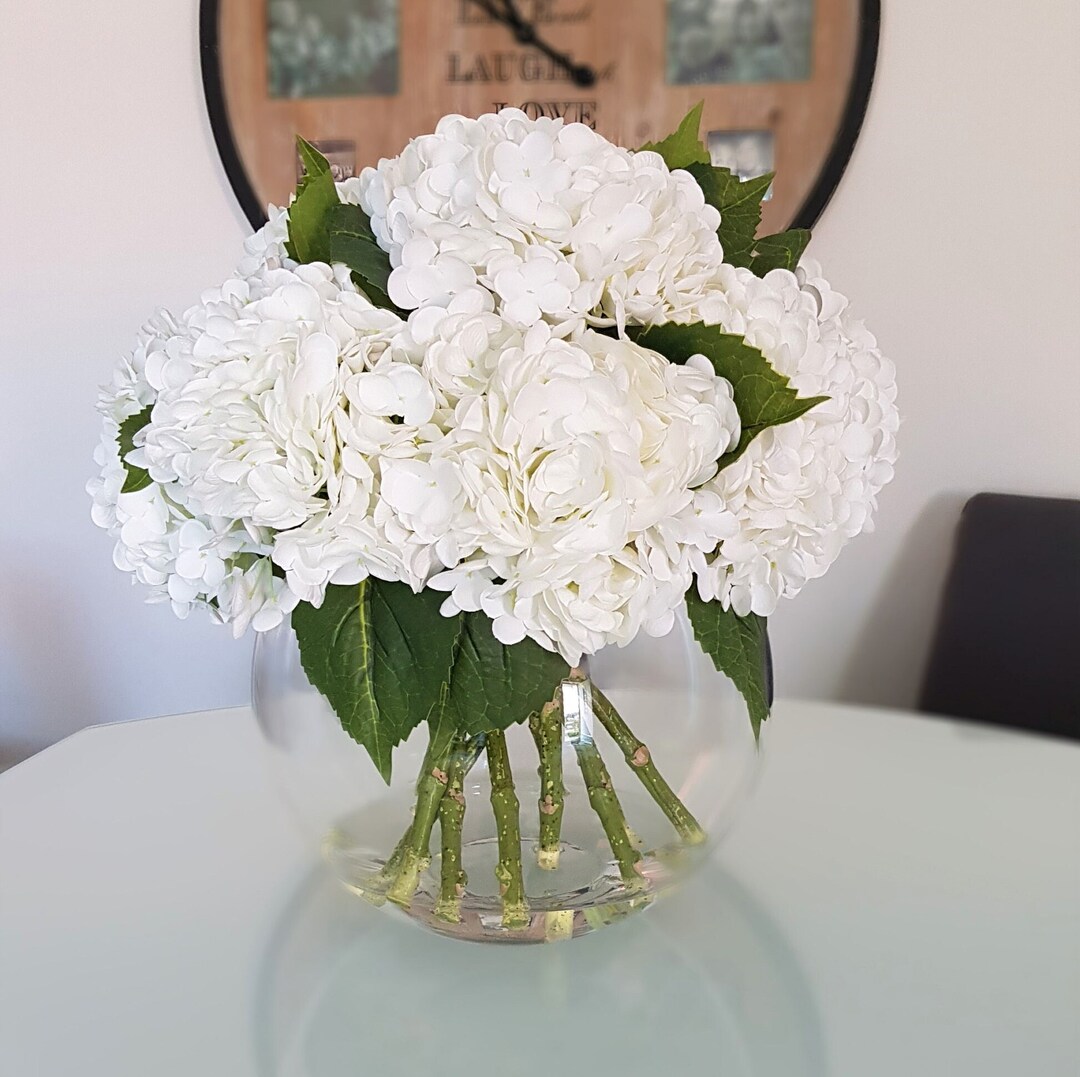 Faux Hydrangea Arrangement | Wedding Centerpiece | Real Touch Flowers ...