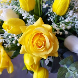 Real Touch Rose Arrangement Faux Rose Arrangement Silk Flower Vase ...