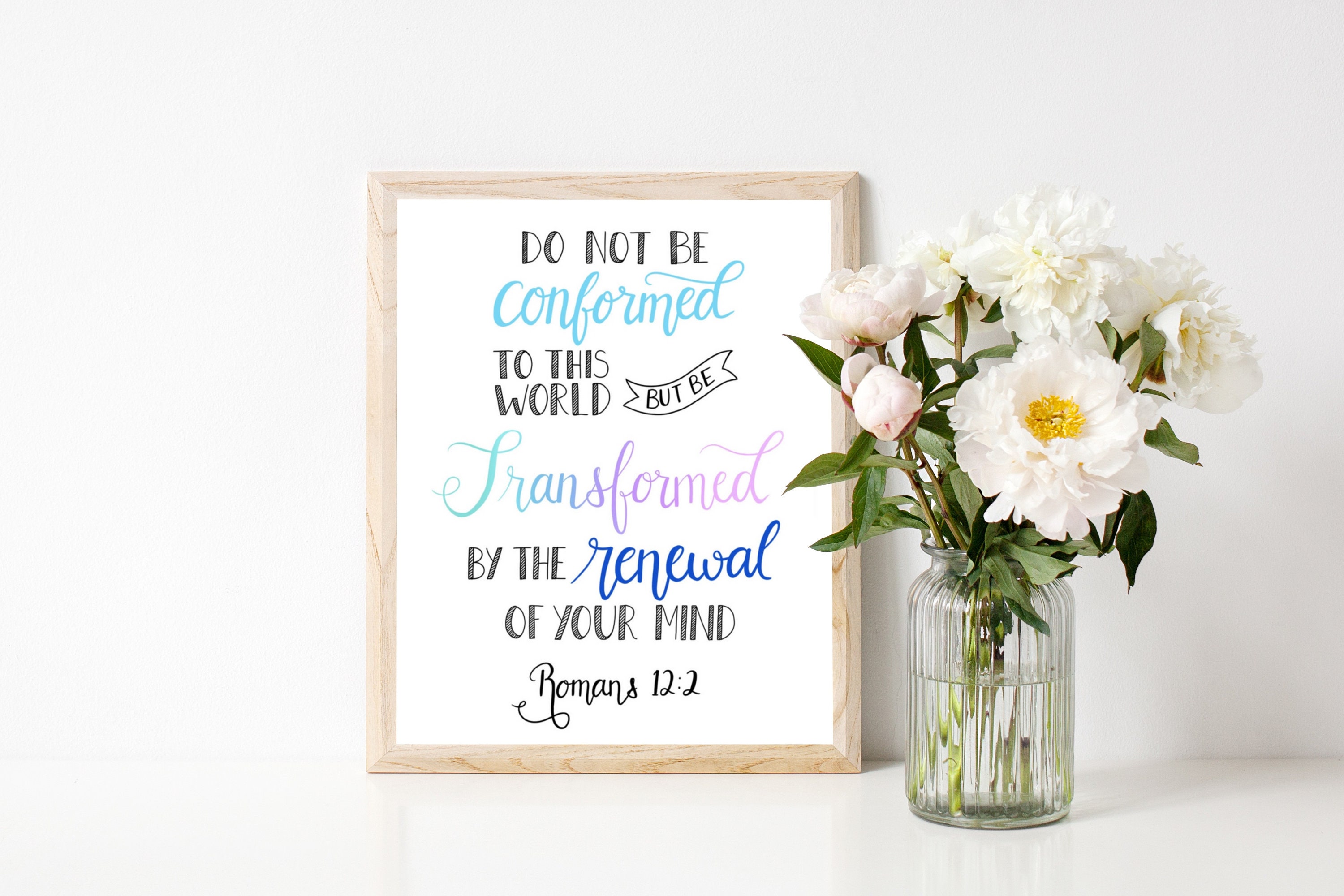 Scripture Wall Art, Romans 12:2 Be Transformed Wall Art, Bible Verse ...