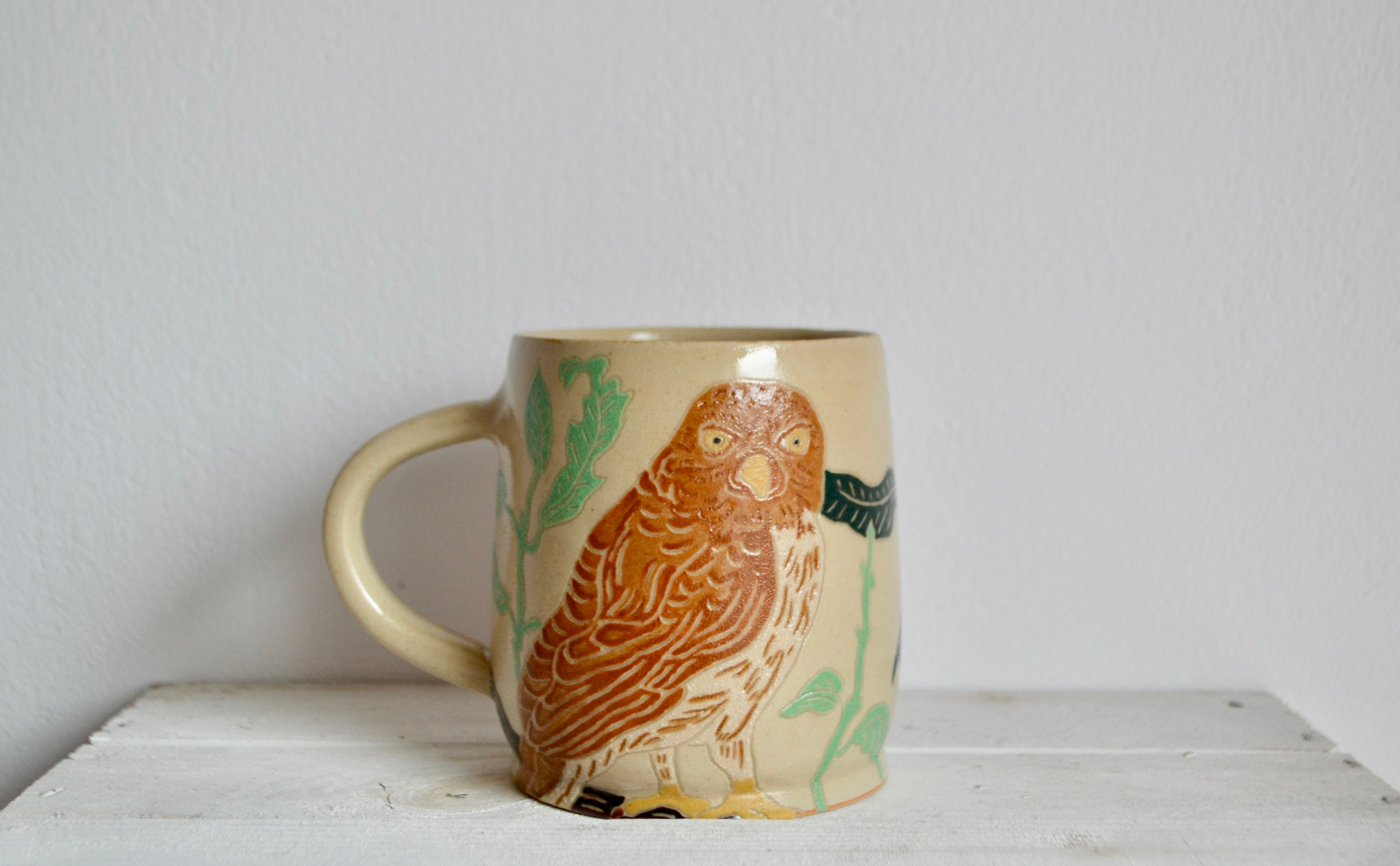 Custom Owl Ceramic Mug-handmade Ceramic Pottery Cup-owl - Etsy