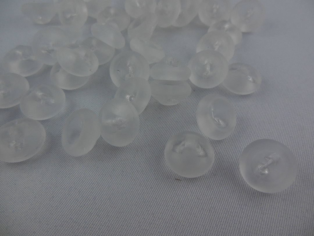 Opaque White Glass Button - Etsy