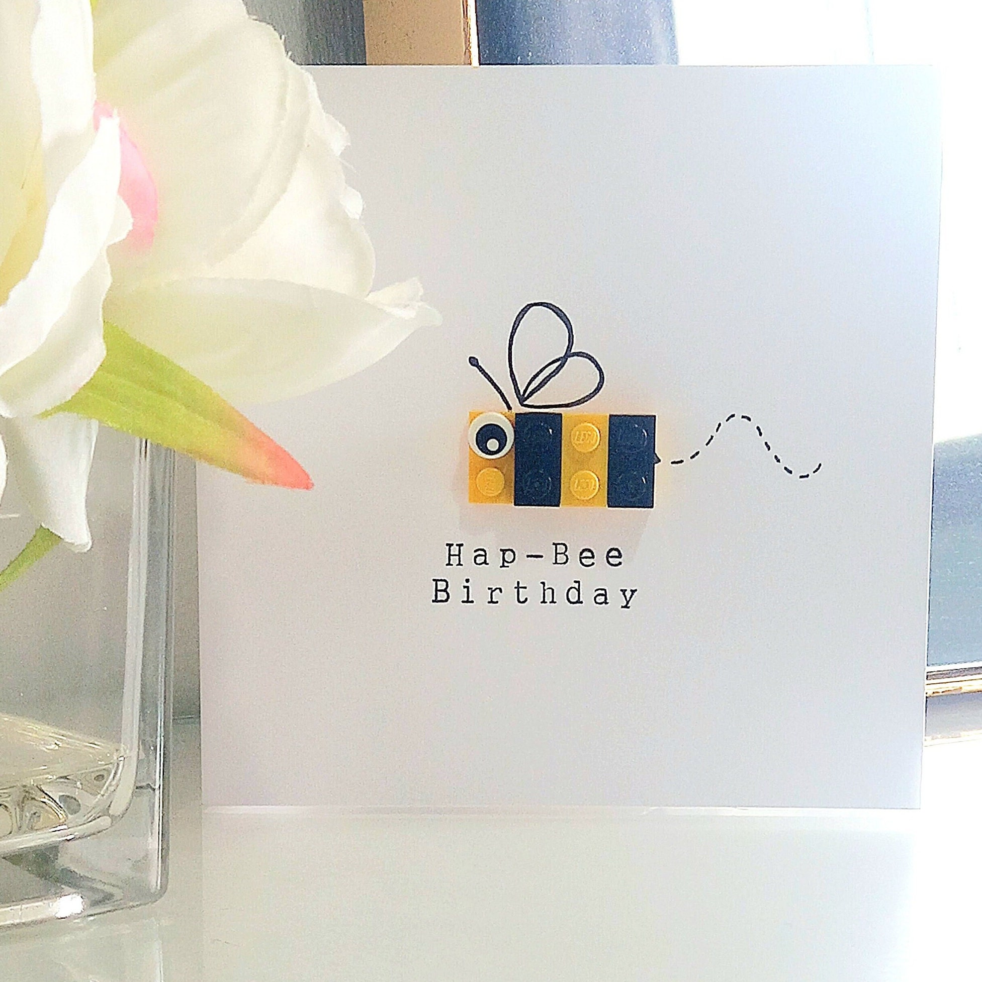 Personalised Happy Birthday Card Lego Design Bee Design - Etsy