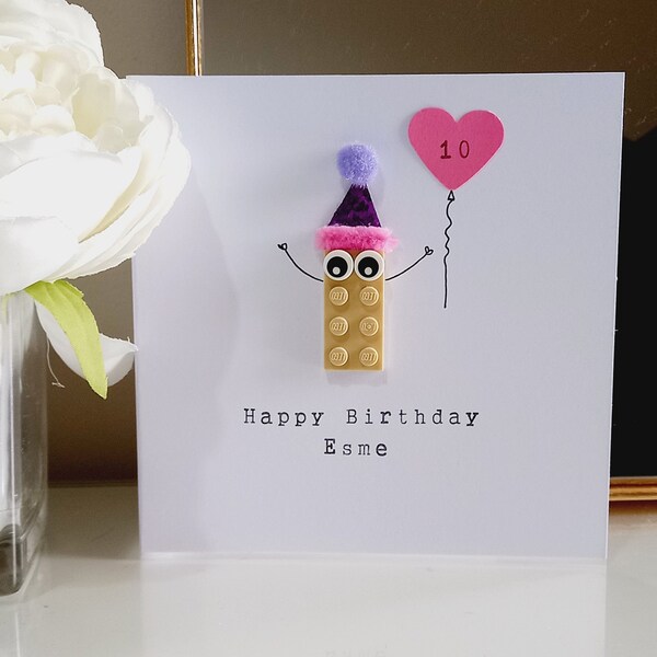 Birthday Card With Legos - Etsy UK