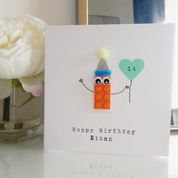 Birthday Card With Legos - Etsy UK
