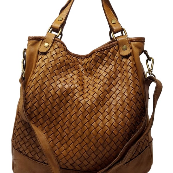 Braided Leather Bag - Etsy