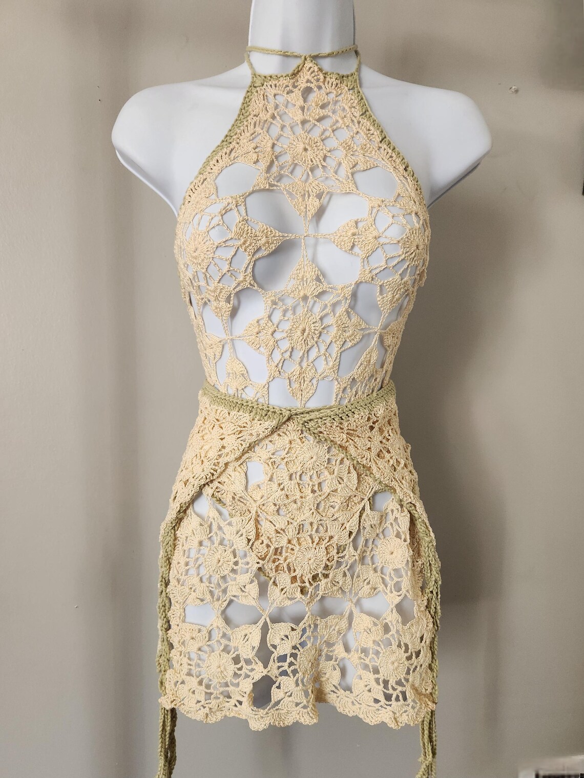Vintage Upcycled Crochet 2-piece Set - Etsy