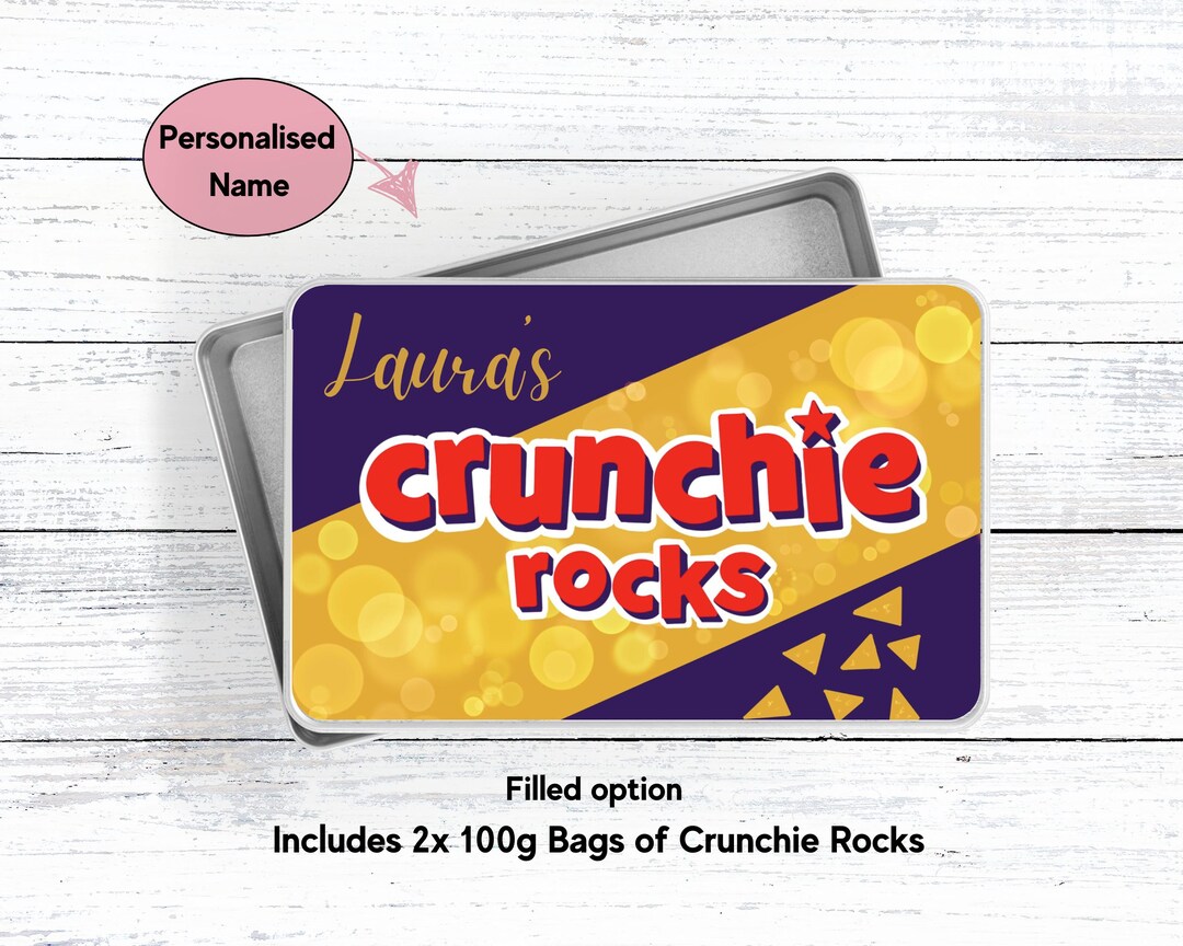 Personalised CRUNCHIE ROCKS Tin / Birthday /christmas /thinking of You ...