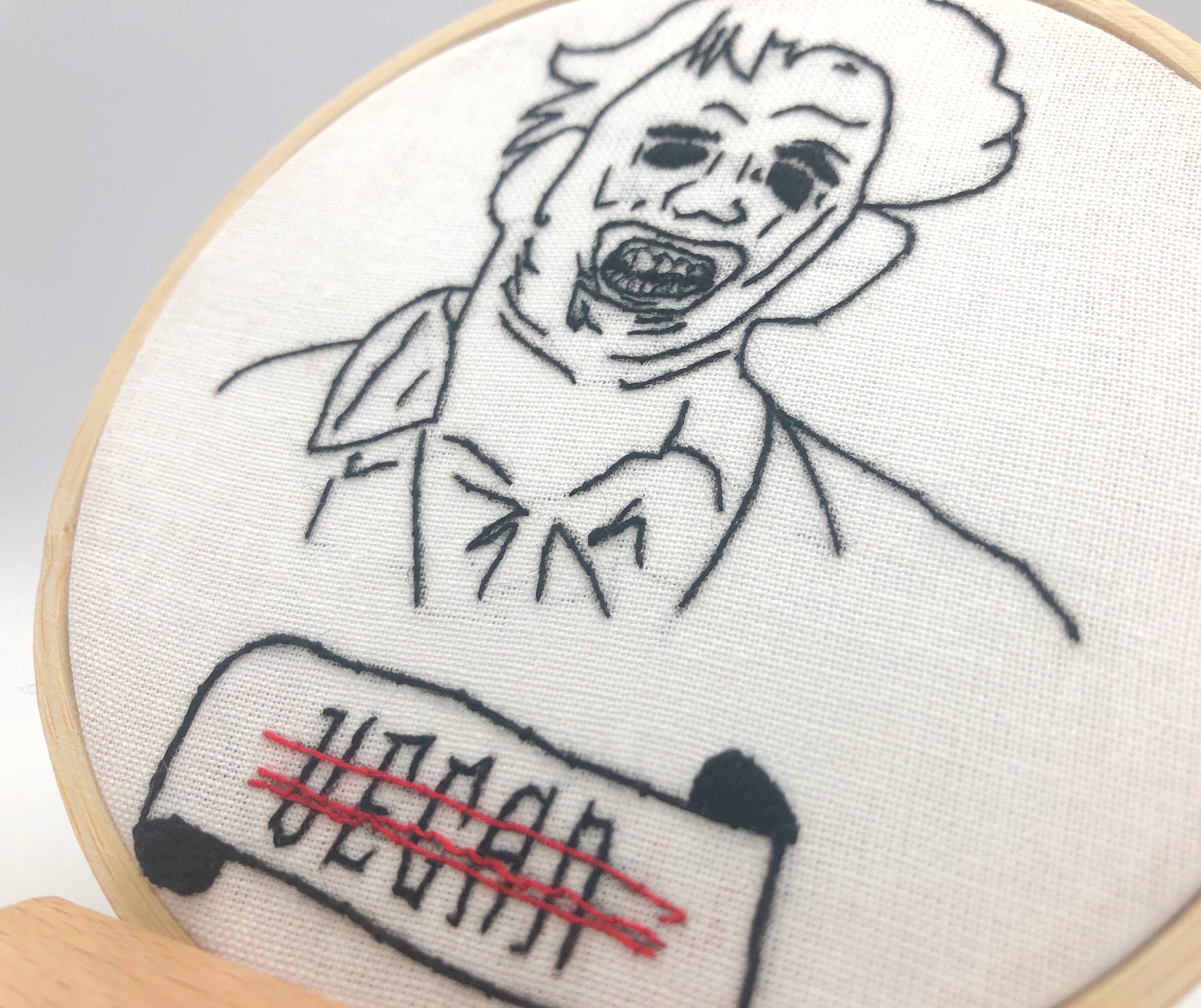 horror embroidery Leatherface embroidery hoop art Texas Chainsaw ...