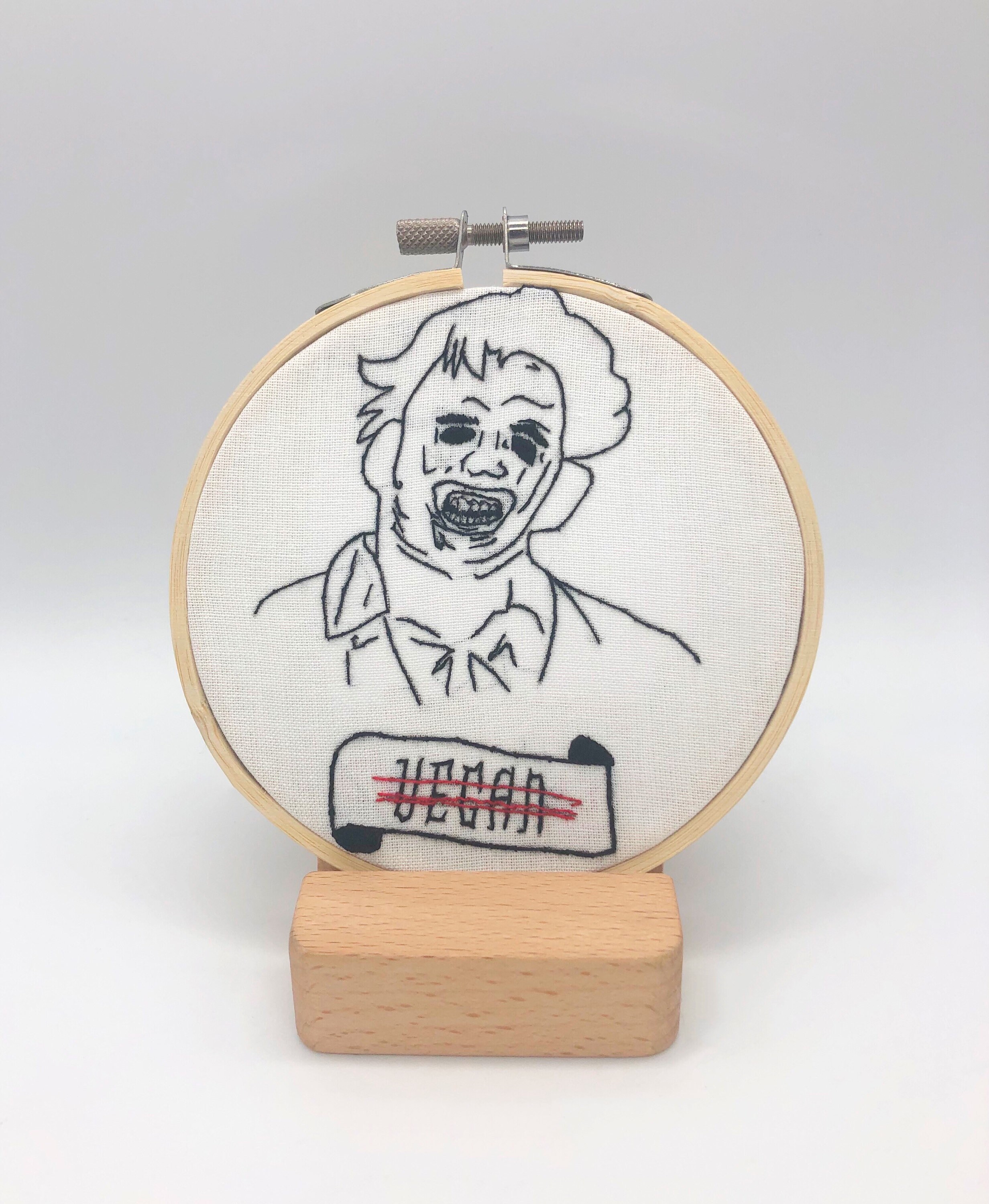horror embroidery Leatherface embroidery hoop art Texas Chainsaw ...