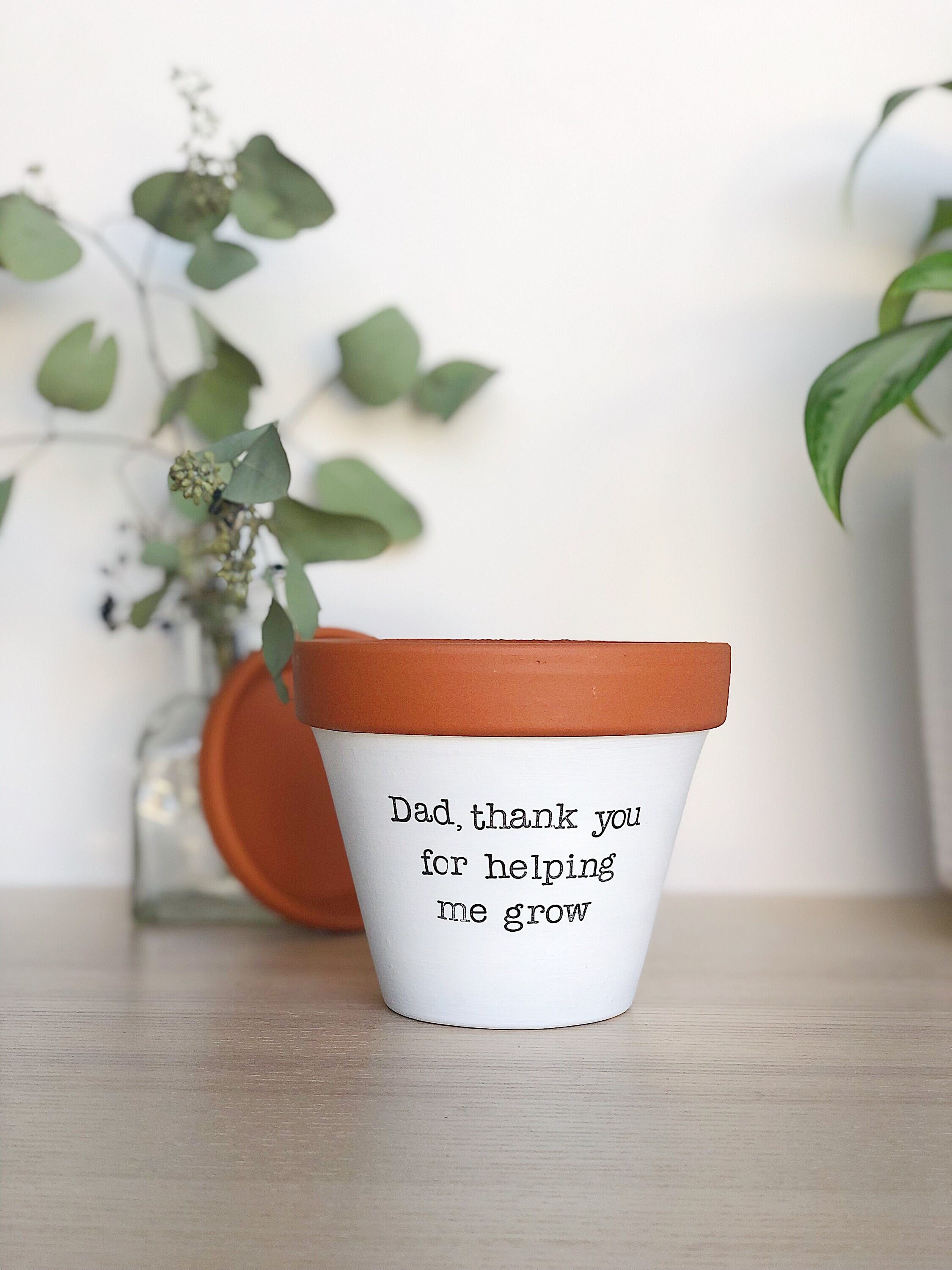 Dad Thank You for Helping Me Grow Planter Pot PLANT NOT | Etsy