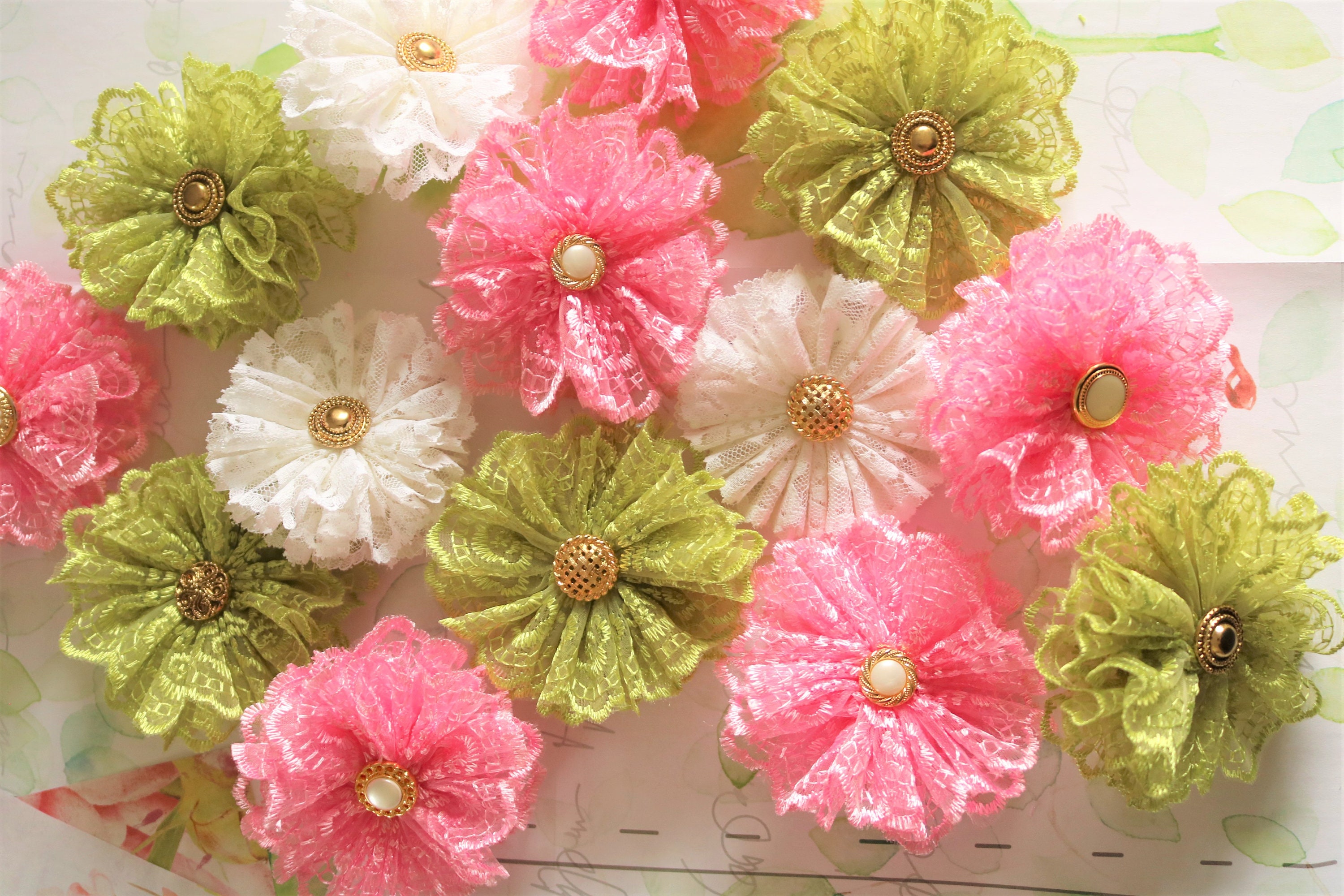 Fabric Flower Made of Lace Pink Lace Flower - Etsy UK