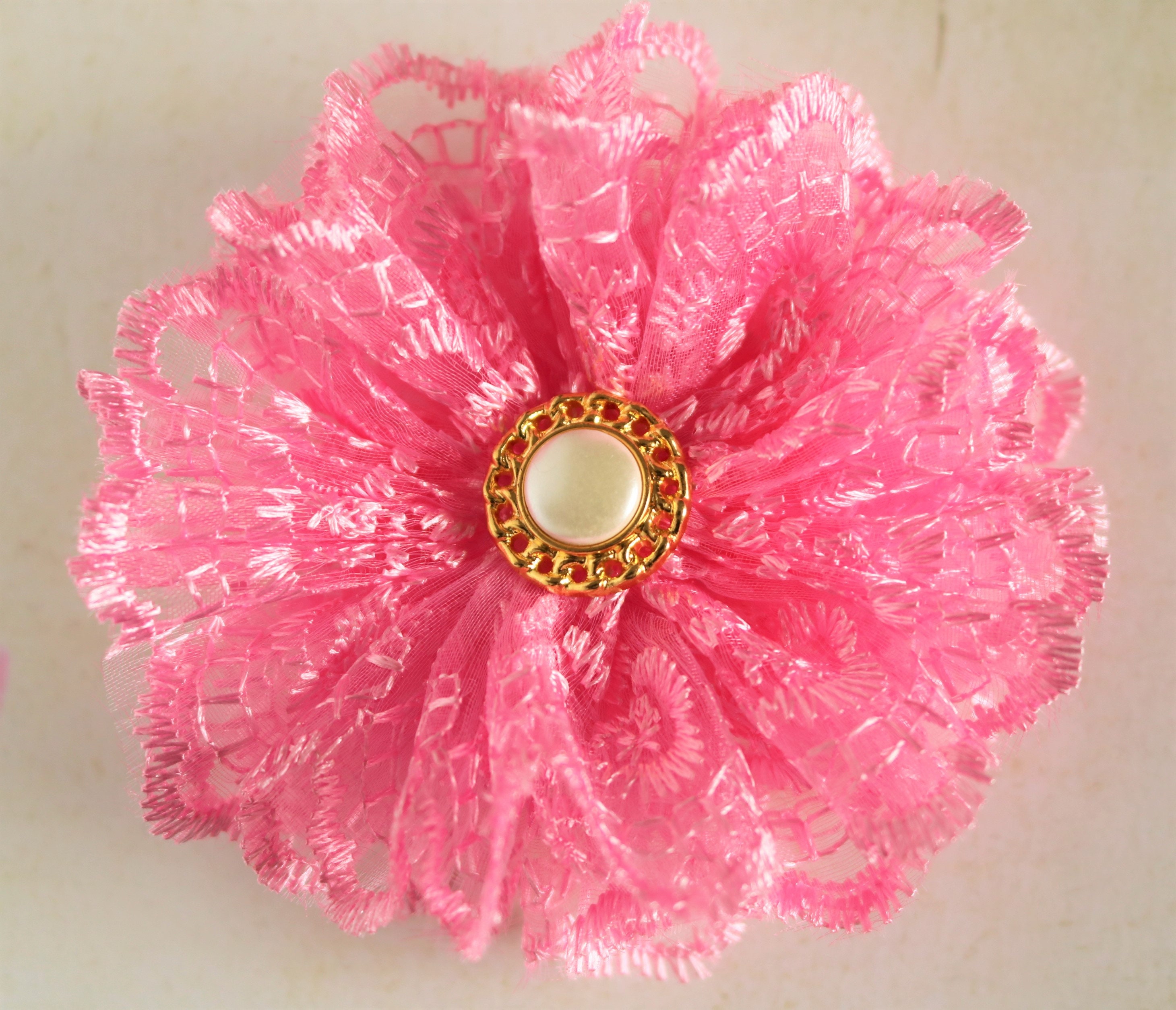 Fabric Flower Made of Lace Pink Lace Flower - Etsy UK