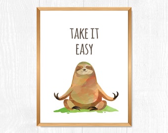 Sloth quote print | Etsy