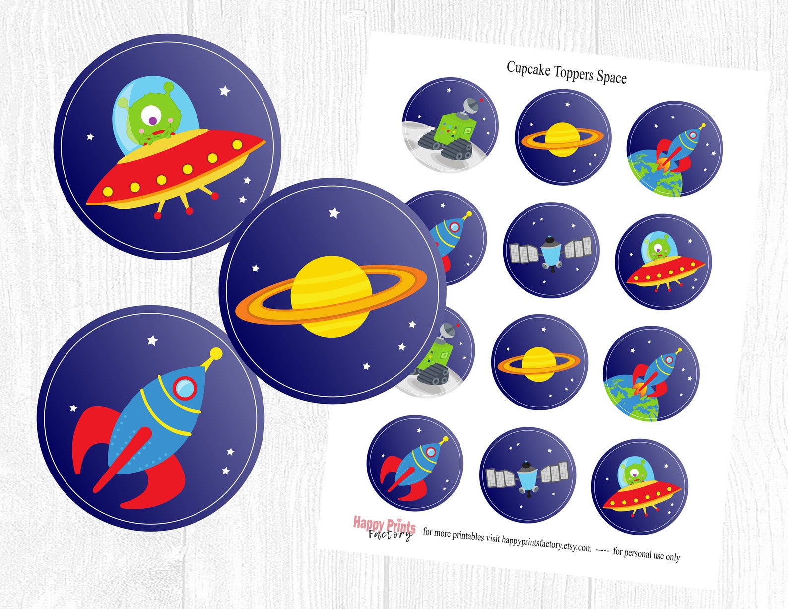 Space Cupcake Toppers, Birthday Tags Space, Outer Space Party ...