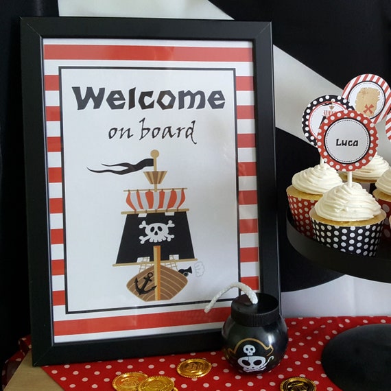 Pirate Welcome Sign Pirate Poster Pirate Center Piece | Etsy