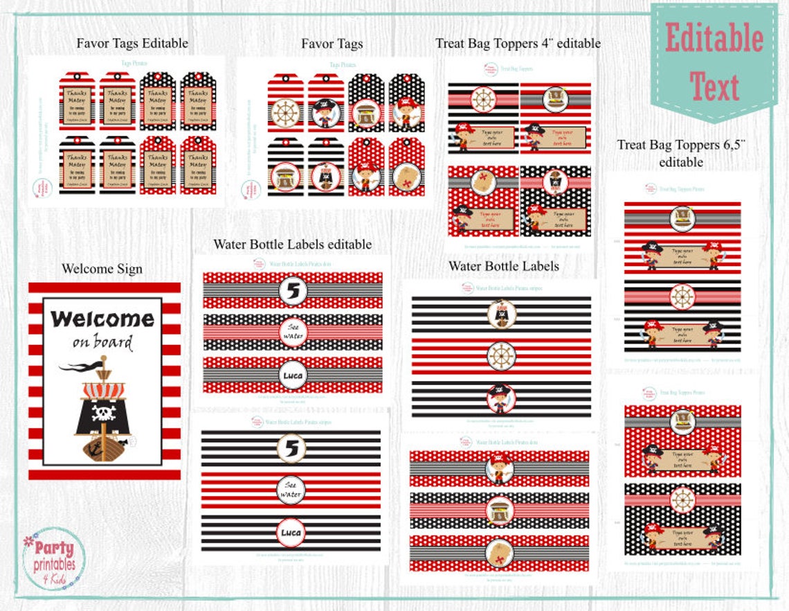 Pirate Party Pack, Pirates Birthday Party Decoration, Full Package ...