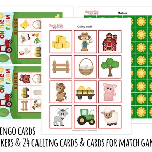 Farm Bingo Game, on the Farm 3 X 3 Bingo Printable, Barnyard Bingo ...