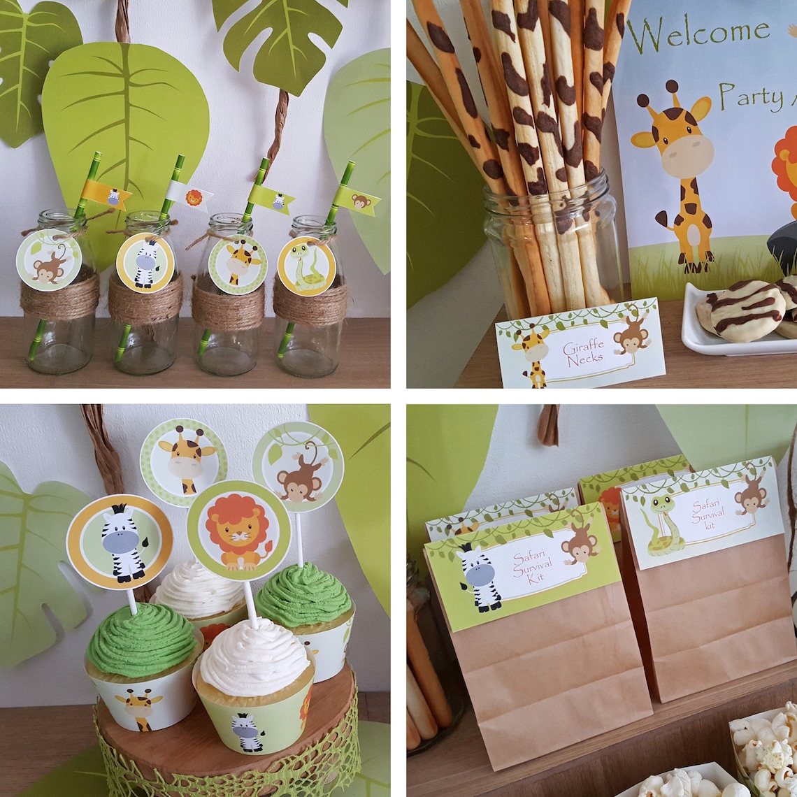 Safari Jungle Party Pack Safari Birthday Decoration Full - Etsy