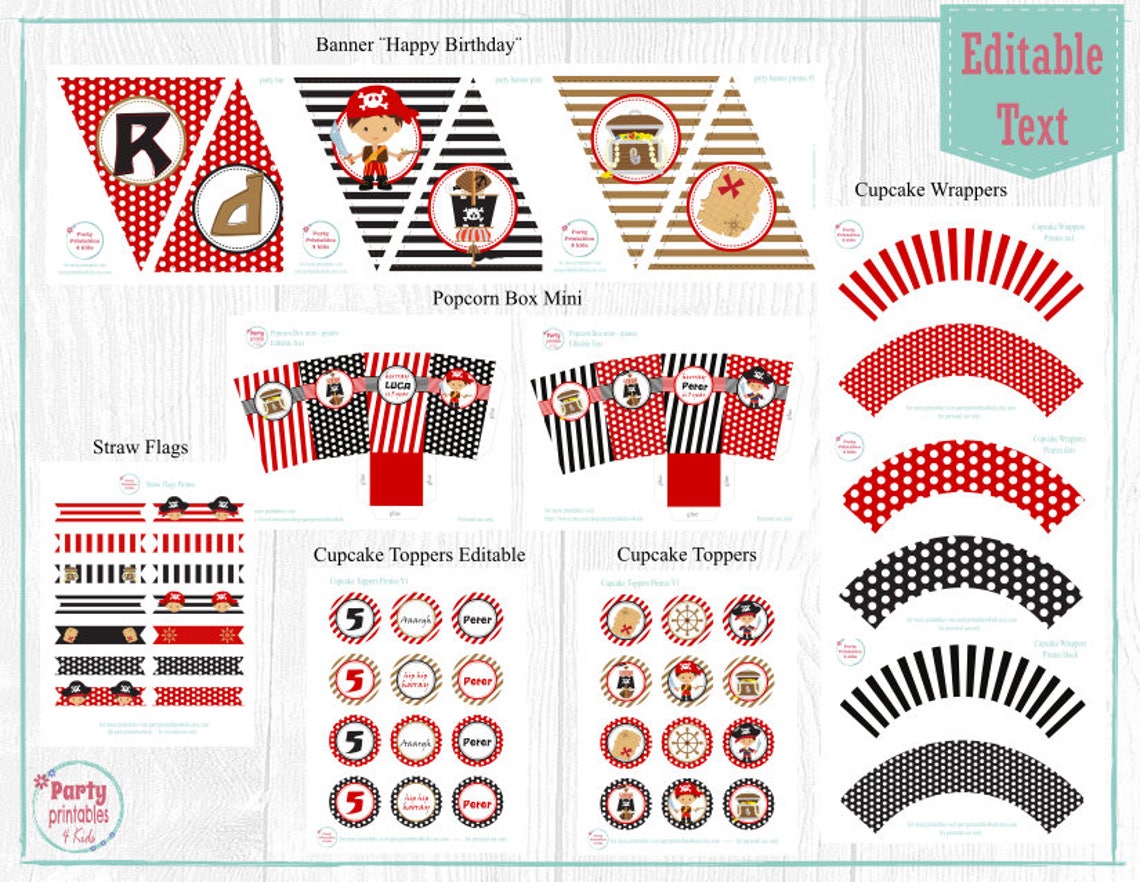 Pirate Party Pack, Pirates Birthday Party Decoration, Full Package ...